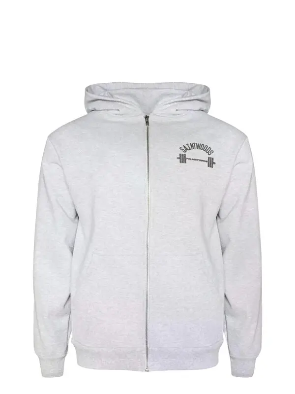 SAINTWOODS Logo-print Cotton Hoodie - Grey