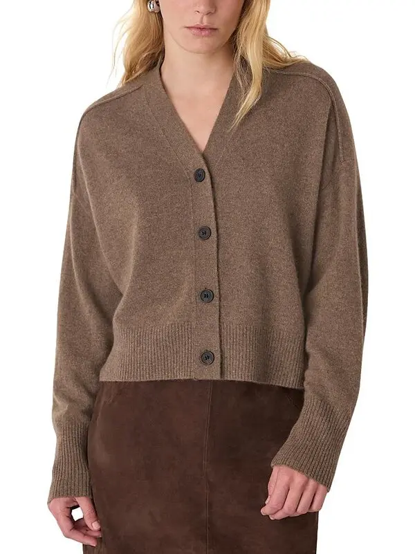 Whistles Cashmere Button Cardigan - Neutral