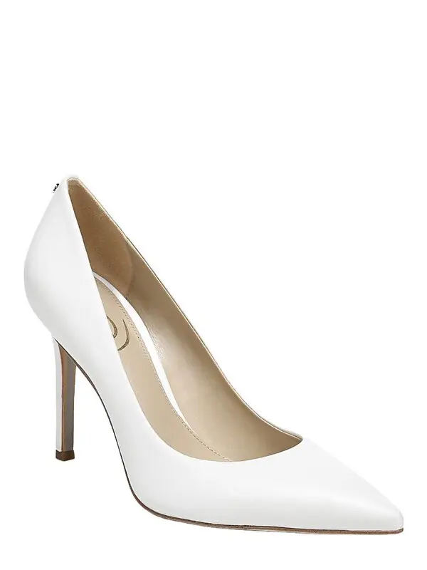 Sam Edelman Hazel Leather Pumps - Bright White