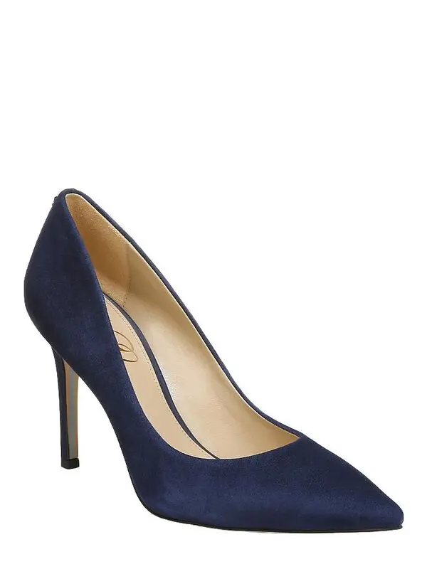Sam Edelman Hazel Pointed-toe High-heel Pumps - Navy Suede