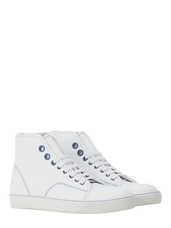 LANVIN Dbb1 Leather High-top Sneakers - White/blue