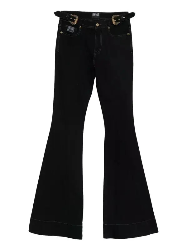 Versace Buckle Flared Trousers - Black