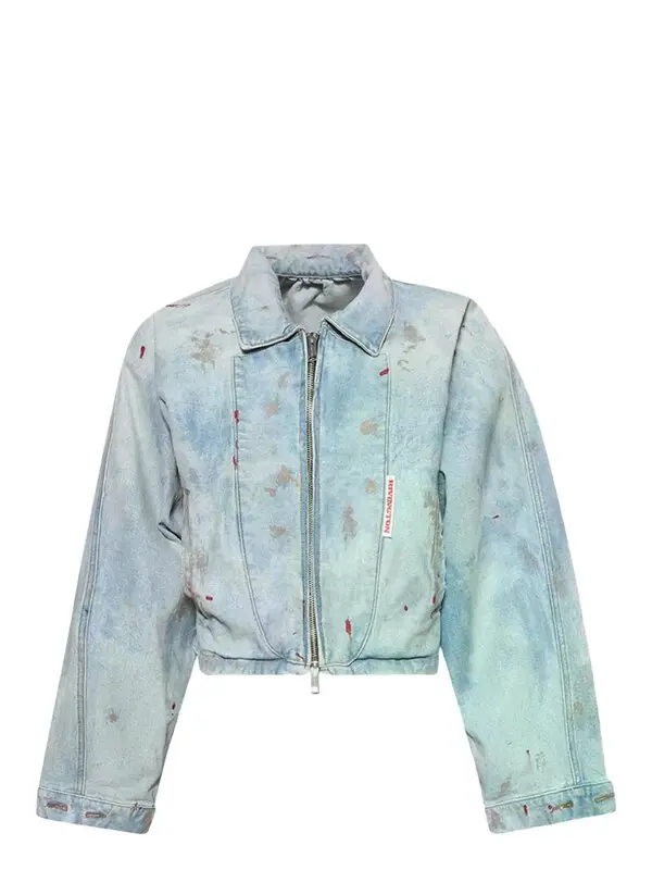 RRR123 Painted Trucker Jacket - Blue
