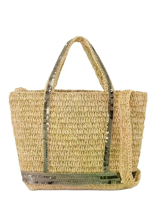 Vanessa Bruno Sequin-embellished Raffia Tote Bag - Neutrals