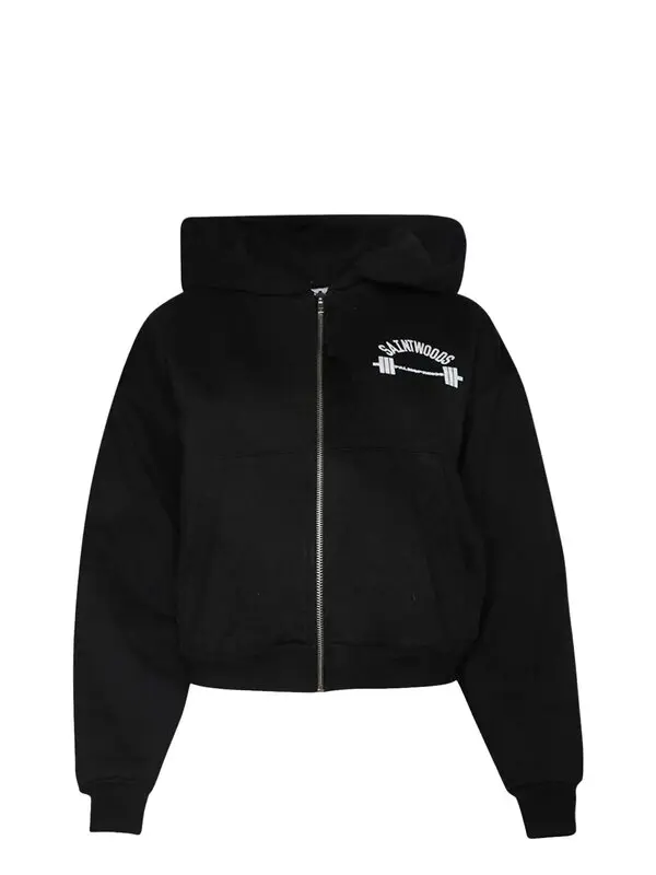 SAINTWOODS Cropped Cotton Hoodie - Black