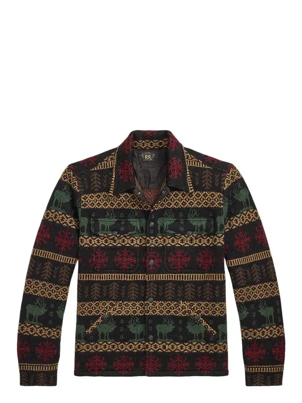 Ralph Lauren Wool Overshirt Sweater - Black Multi