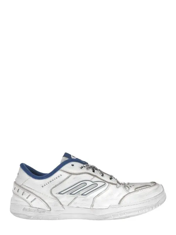 Balenciaga Hamptons Wornoutin Sneakers - White/dark Blue