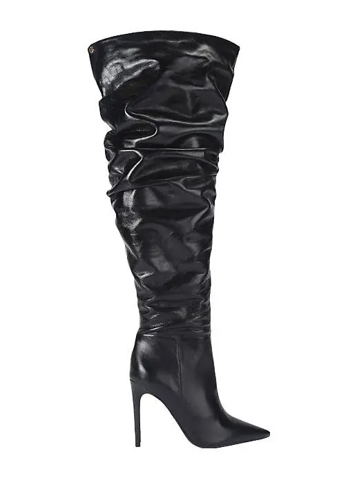 Kurt Geiger Tigerlilly Leather Heeled Knee-high Boots - Black