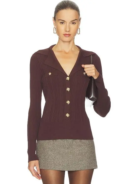 Generation Love Anira Rib Top - Brown