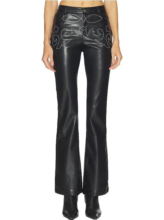 WeWoreWhat Low Rise Western Pant - Black