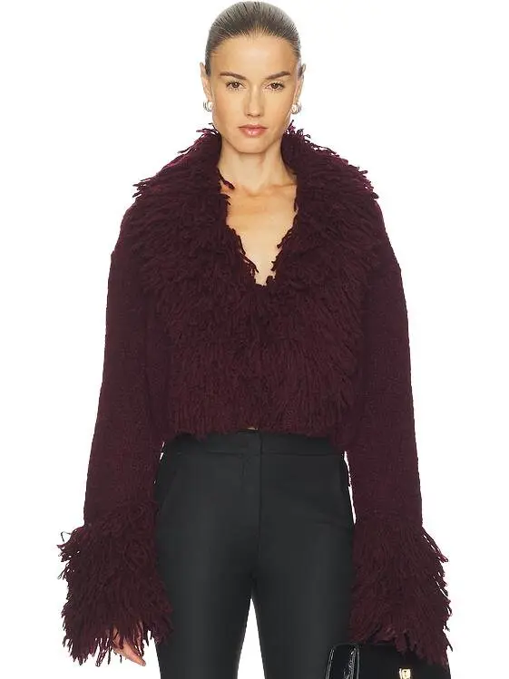AMUR Lilia Knit Top - Pinot Noir