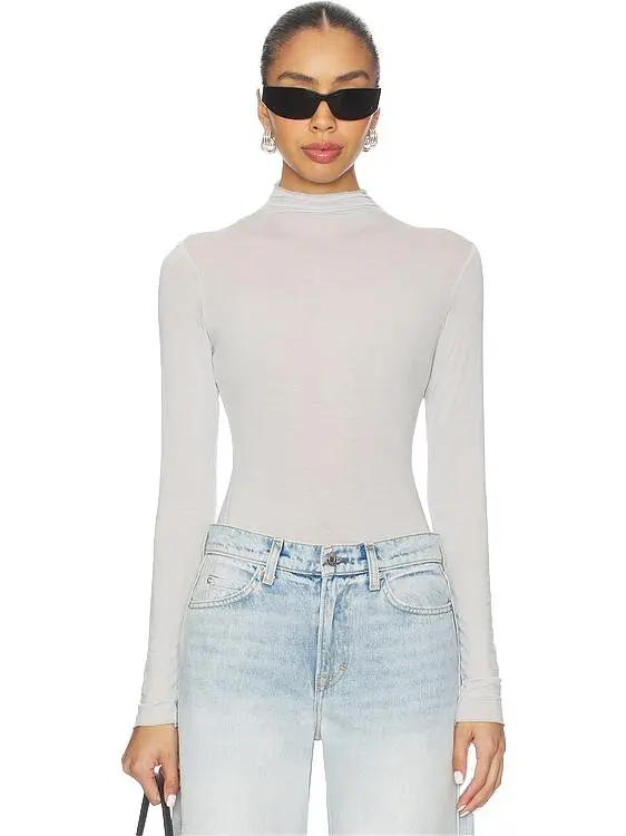 SKIMS Sheer Modal Long Sleeve Turtleneck Bodysuit - Mist