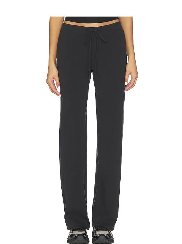 SKIMS Cotton Jersey Straight Leg Pant - Soot