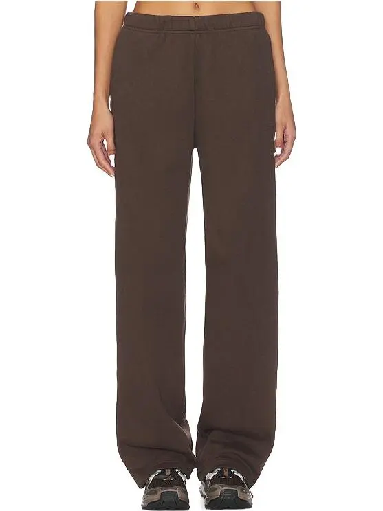 SKIMS Cotton Fleece Classic Straight Leg Pant - Dark Sepia