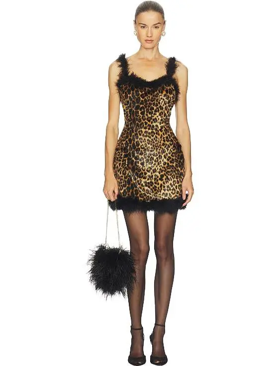 TYLER MCGILLIVARY Petra Mini Dress - Leopard