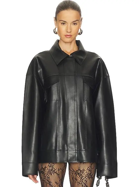 Norma Kamali Oversized Jean Jacket - Black