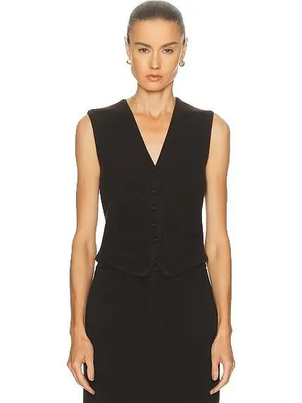 Guest In Residence Tailored Vest - Burnt Cocoa