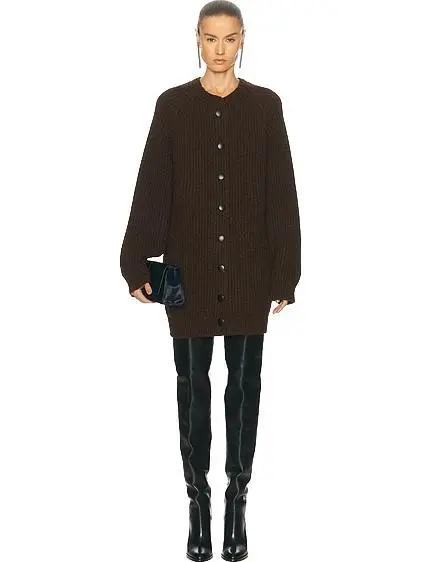 Khaite Jina Cashmere Cardigan - Chestnut