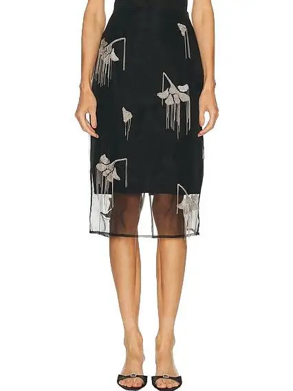 RÓHE Embellished Tulip Skirt - Black