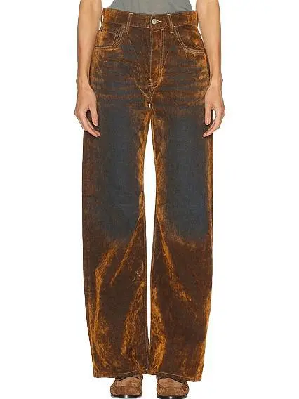 Acne Studios Flocked Wide Leg - Rust Brown
