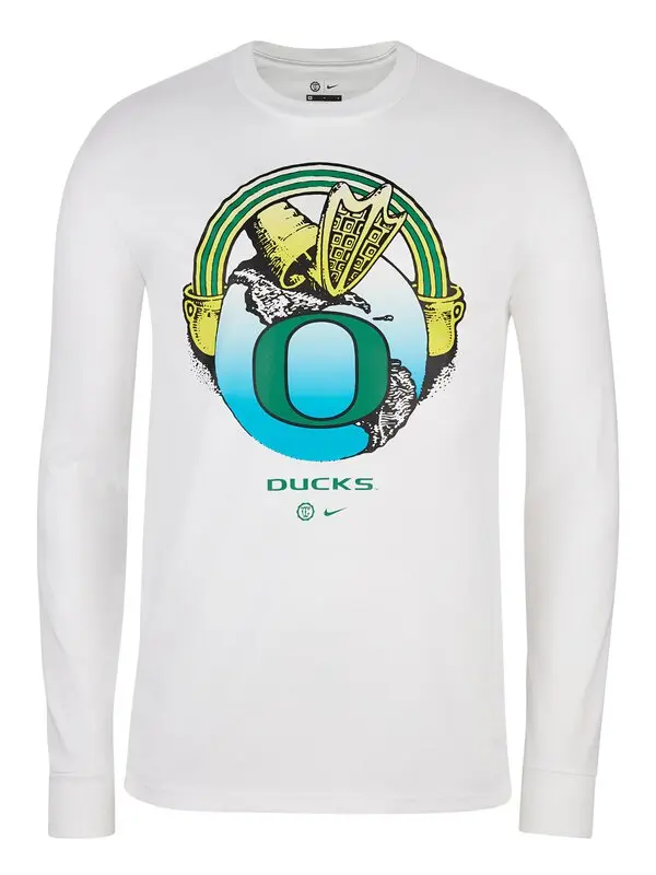 Nike Duckin' To Eugene" Long-sleeve Cotton T-shirt - White