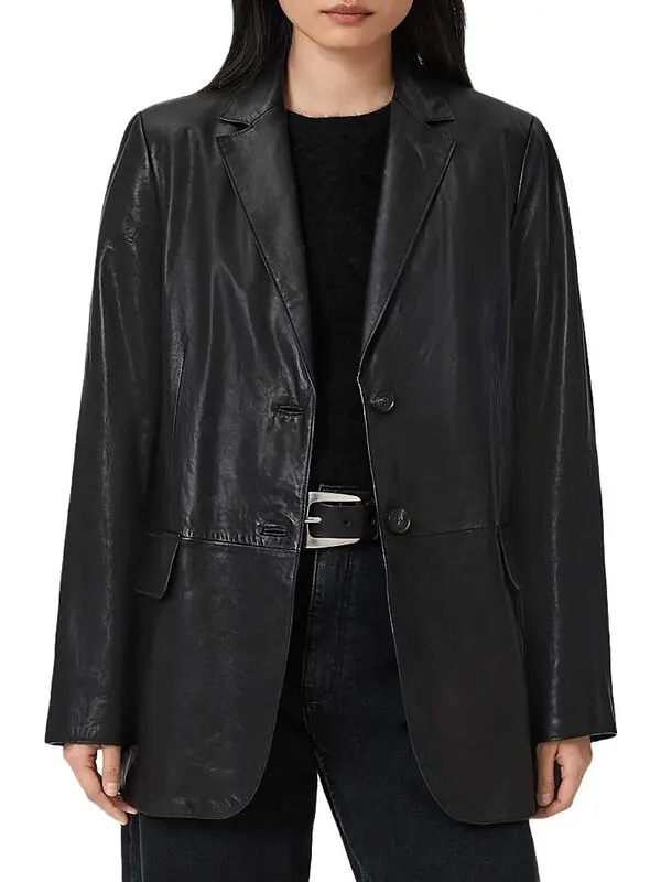 ALLSAINTS Arna Leather Blazer - Black