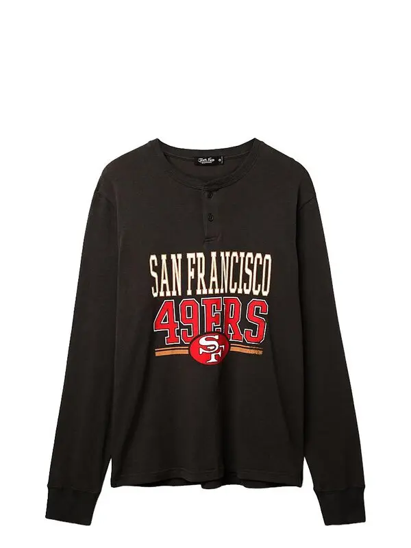 Junk Food Clothing Nfl San Francisco 49ers Long Sleeve Henley - Vintage Black