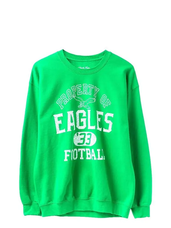 Junk Food Clothing Nfl Philadelphia Eagles Flea Market Crew Fleece - Irish Green