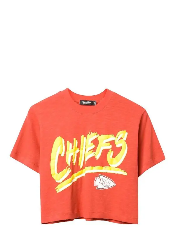 Junk Food Clothing Nfl Kansas City Chiefs Mock Neck Crop Tee - Licorice