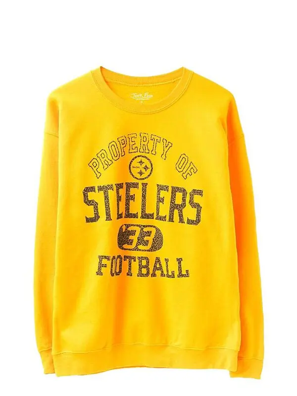 Junk Food Clothing Nfl Pittsburgh Steelers Fleece Crew - Yellow