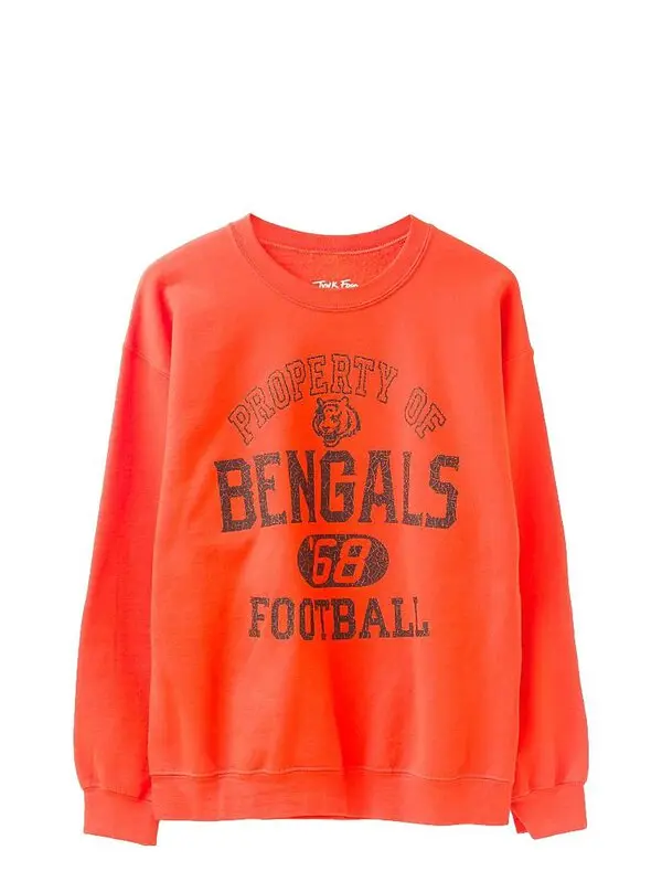 Junk Food Clothing Nfl Cincinnati Bengals Fleece Crewneck - Orange