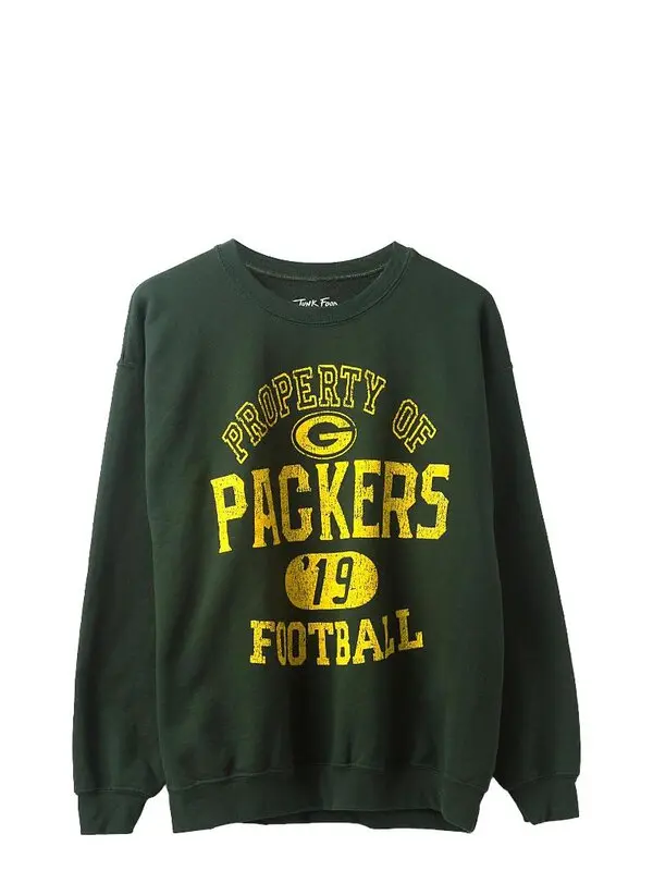Junk Food Clothing Nfl Green Bay Packers Fleece Crew - Dark Green