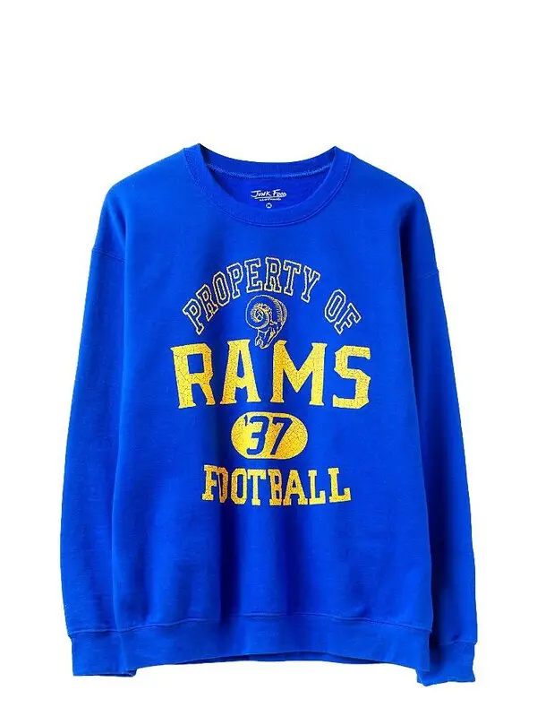 Junk Food Clothing Nfl Los Angeles Rams Fleece Crewneck - Royal