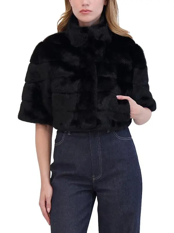 LYLA GRANT Faux Fur Bolero - Black