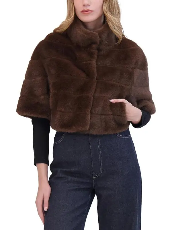 LYLA GRANT Faux Fur Bolero - Brown