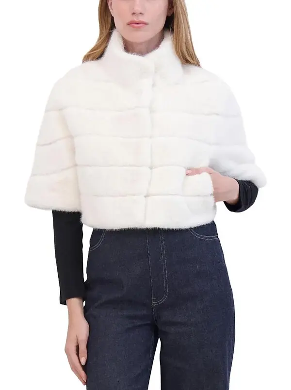 LYLA GRANT Faux Fur Bolero - White