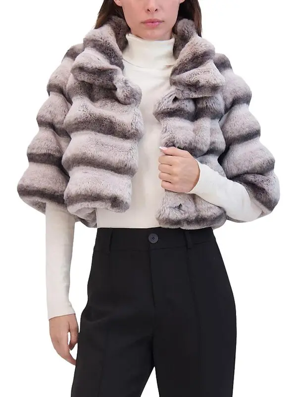 LYLA GRANT Faux Fur Bolero - Gray Chinch