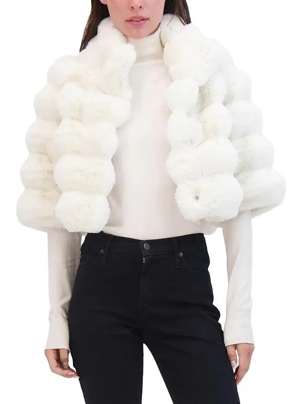 LYLA GRANT Faux Fur Bolero - White Chinch