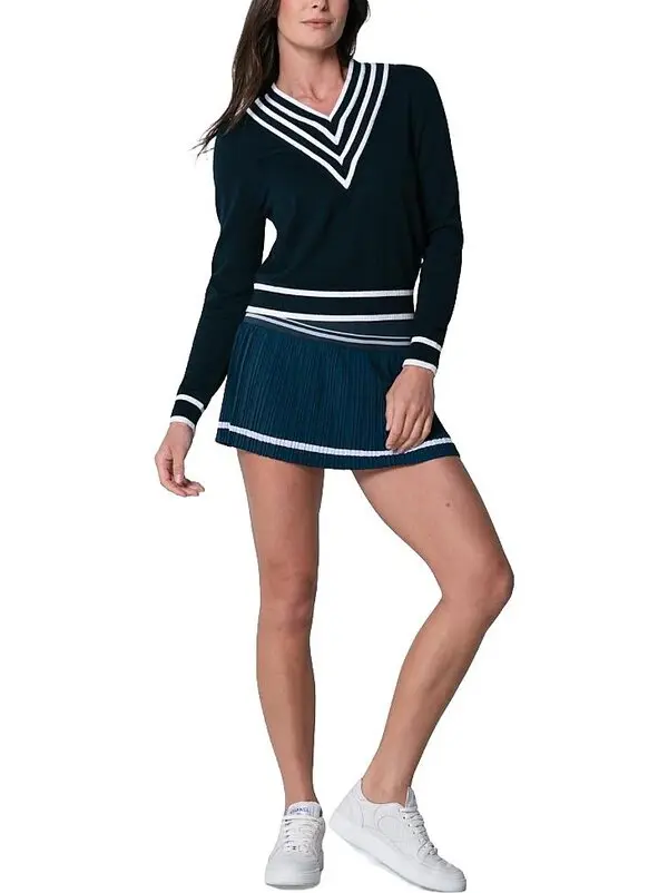 Lucky In Love Victory V-neck Sweater - Navy