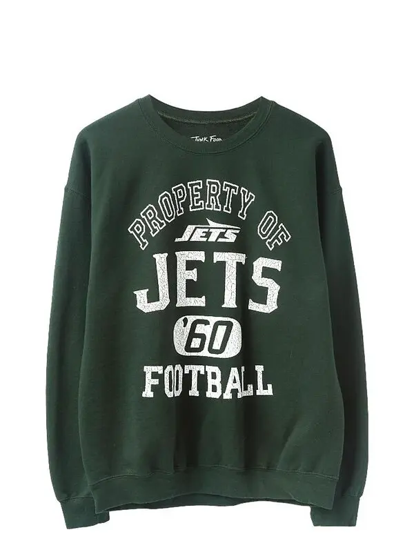 Junk Food Clothing Nfl New York Jets Backfield Fleece Crew - Dark Green