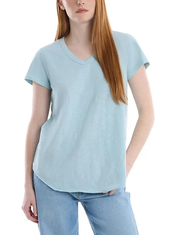 WILT CLOTHING Shrunken V-neck Tee - Corydalis Blue