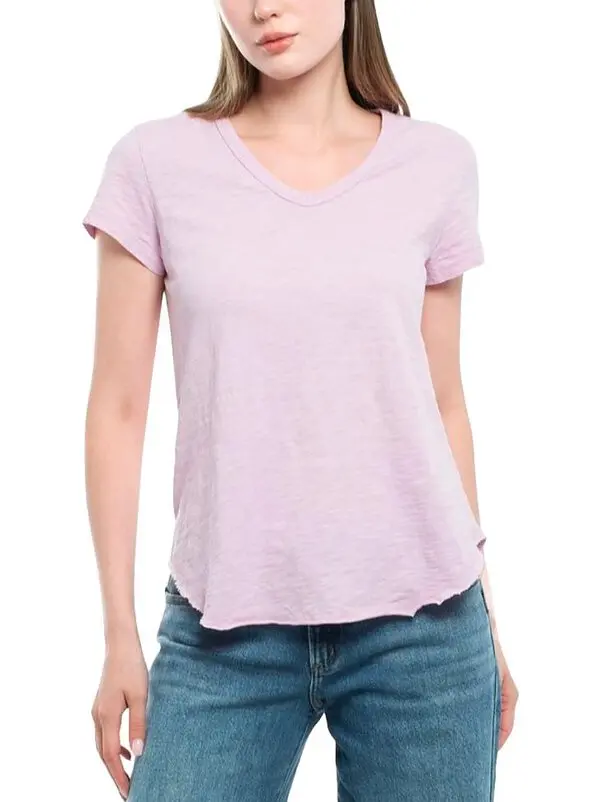 WILT CLOTHING Shrunken V-neck Tee - Mauve Mist