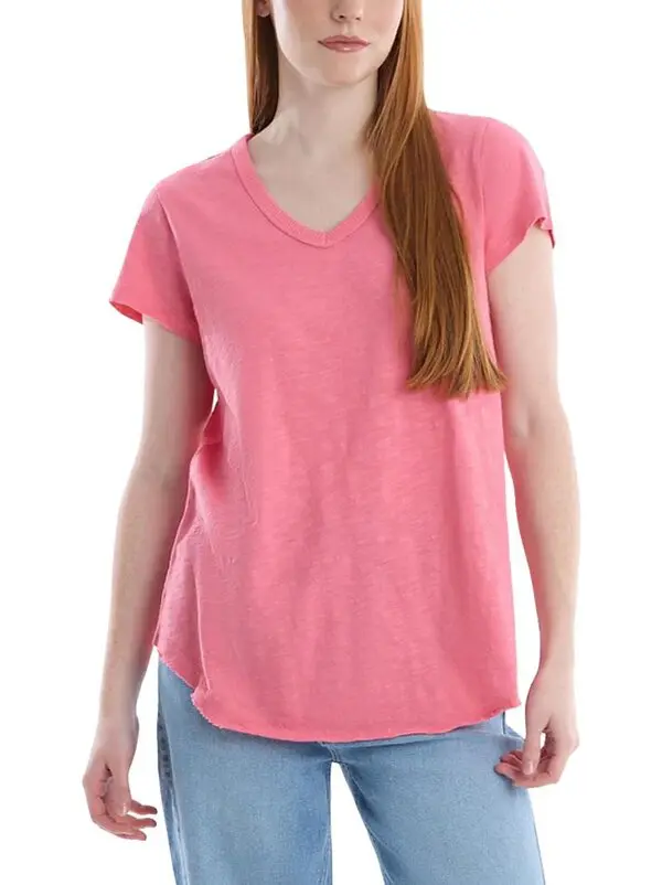 WILT CLOTHING Shrunken V-neck Tee - Pink Lemonade