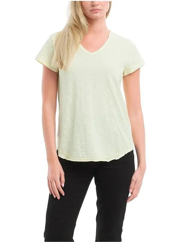 WILT CLOTHING Shrunken V-neck Tee - Transparent Yellow