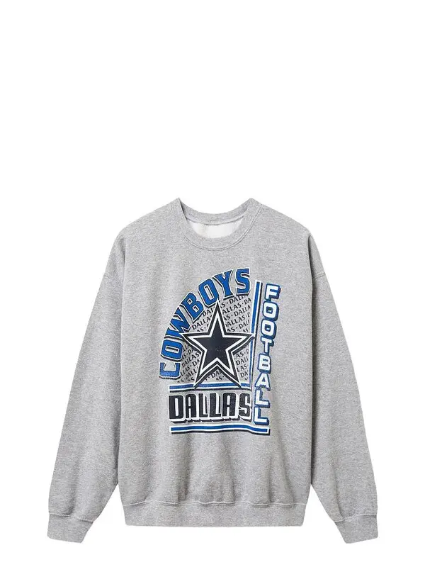 Junk Food Clothing Nfl Dallas Cowboys Backfield Crew Fleece - Heather Grey