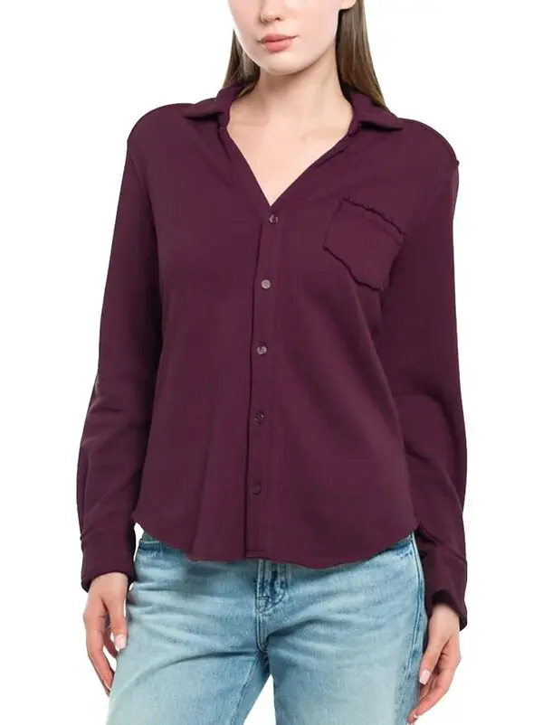 WILT CLOTHING Button-front Shirt - Dark Fig