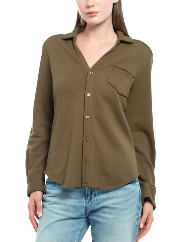 WILT CLOTHING Button-front Shirt - Dark Olive