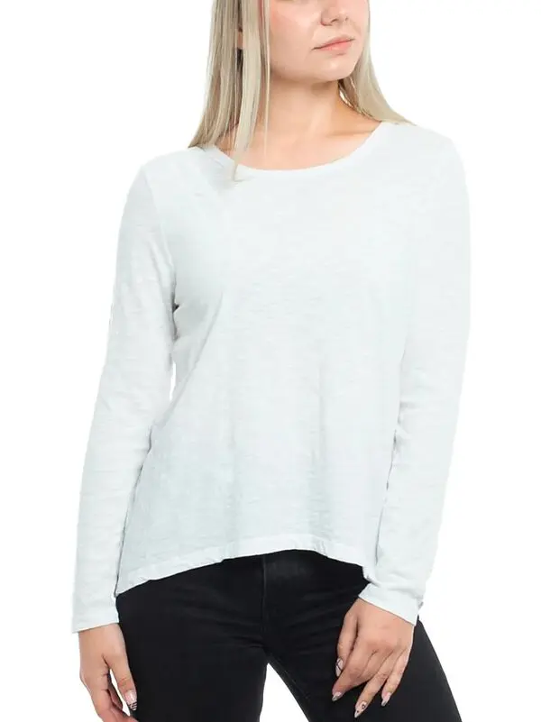 WILT CLOTHING Wide Neck Tee With Ruching Detail - White