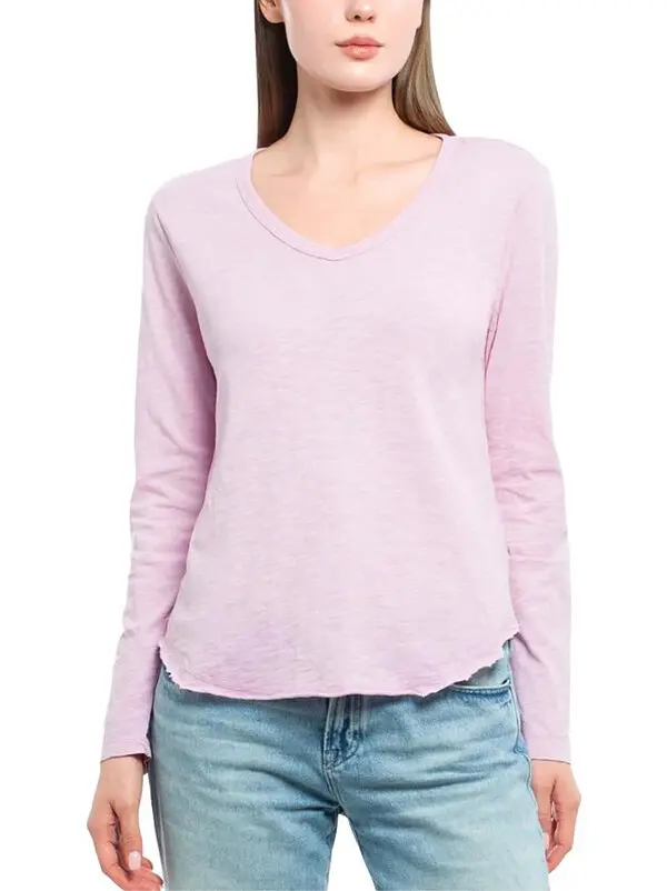 WILT CLOTHING Long Sleeve Shirttail Tee - Mauve Mist