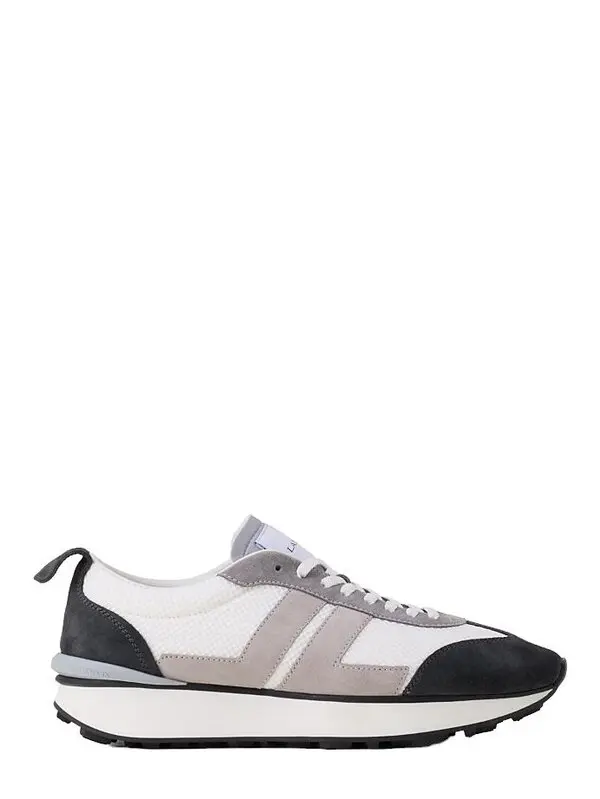 LANVIN Bumpr Mesh Sneakers - Light And Dark Gray.